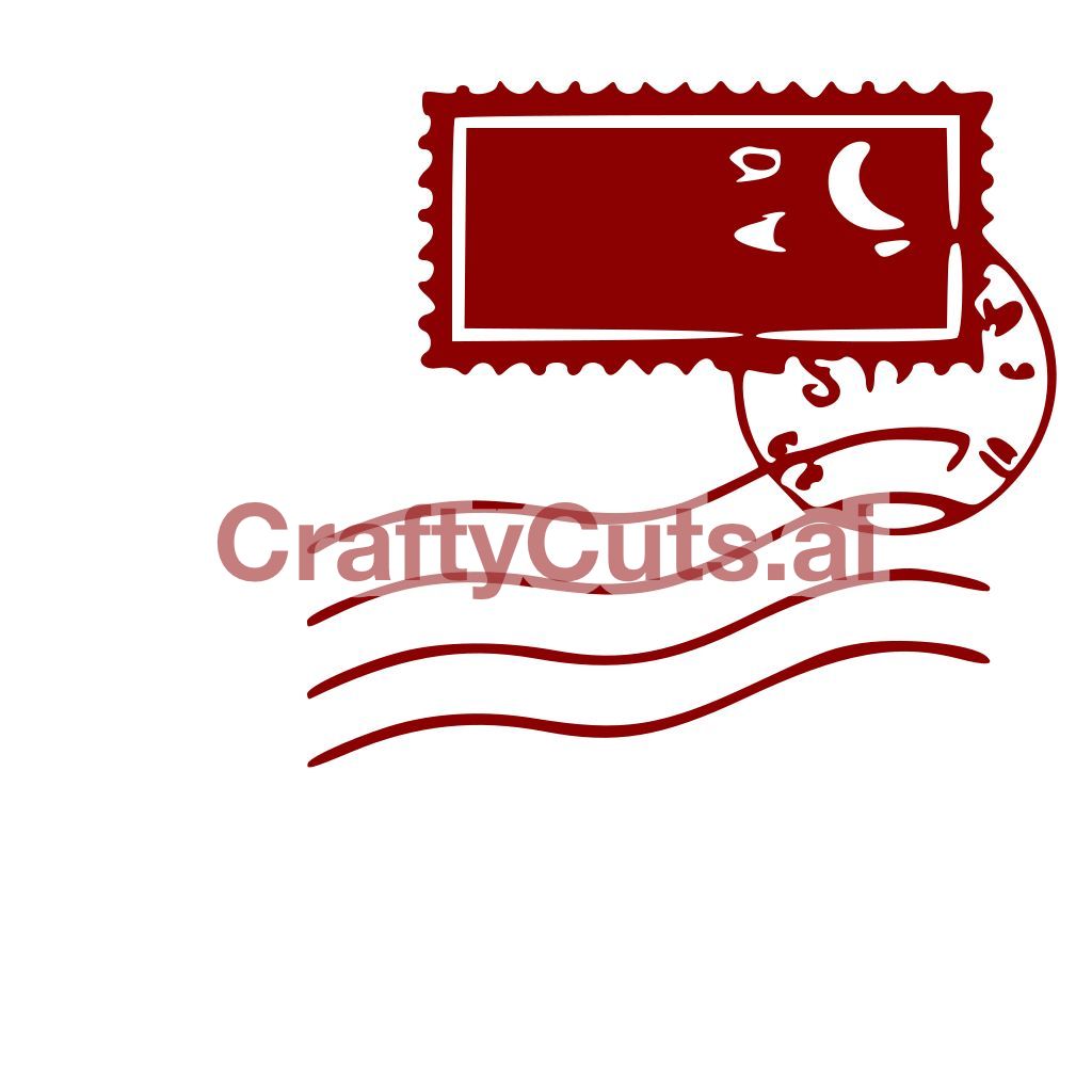 Stamp with Postage Text | CraftyCuts.ai