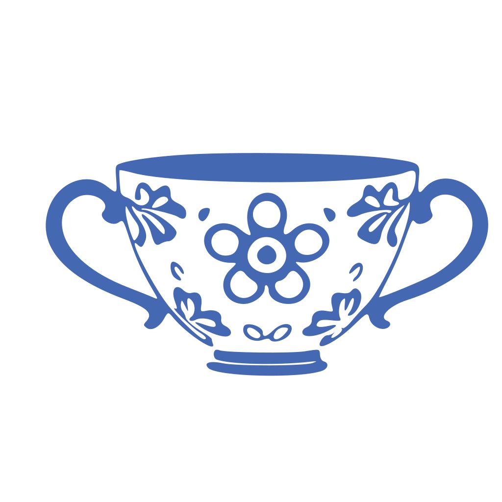 A Delicate Teacup with Blue and White Patterns | CraftyCuts.ai