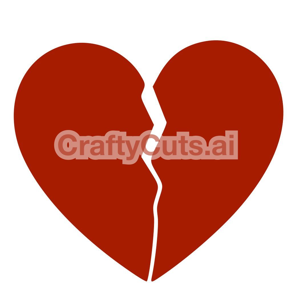 A Broken Heart Shape | CraftyCuts.ai