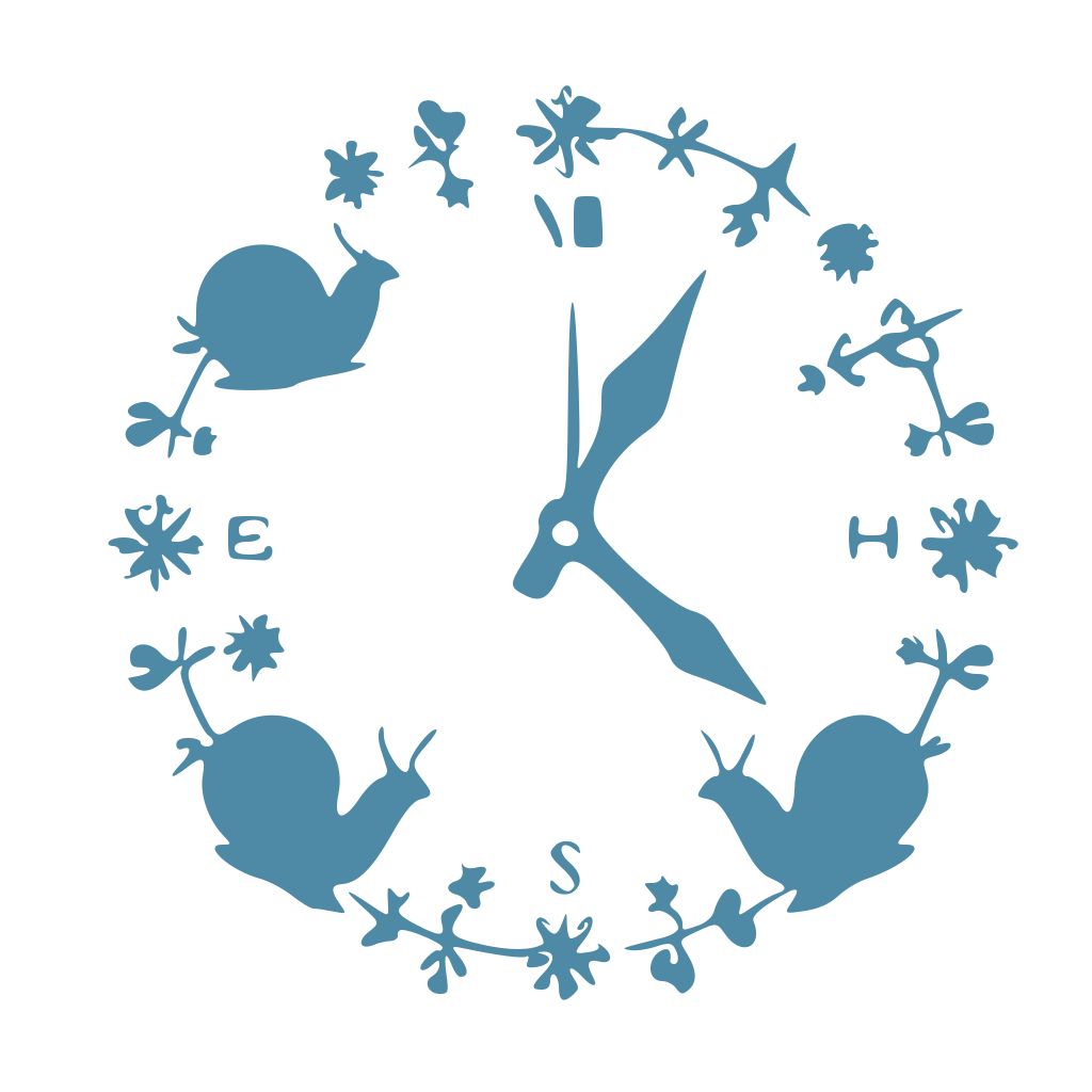 Floral Clock Face Featuring Snails with Flower Shells | CraftyCuts.ai