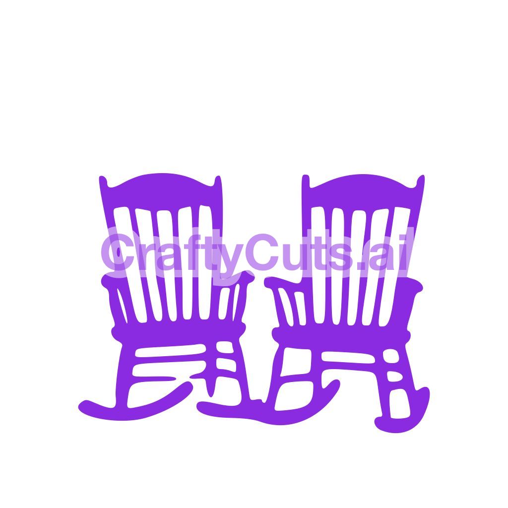 Seasonal Gift Tag Featuring Rocking Chairs | CraftyCuts.ai