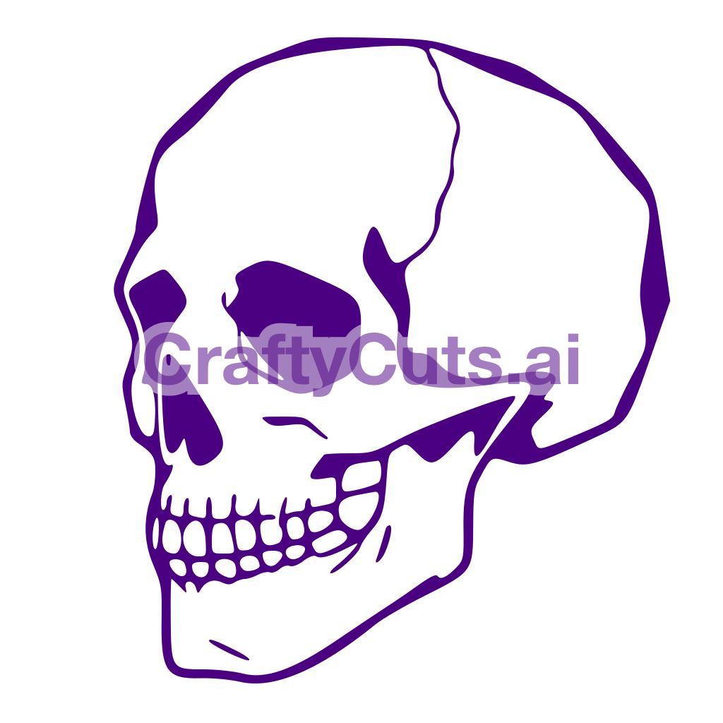 Simple Human Skull | CraftyCuts.ai