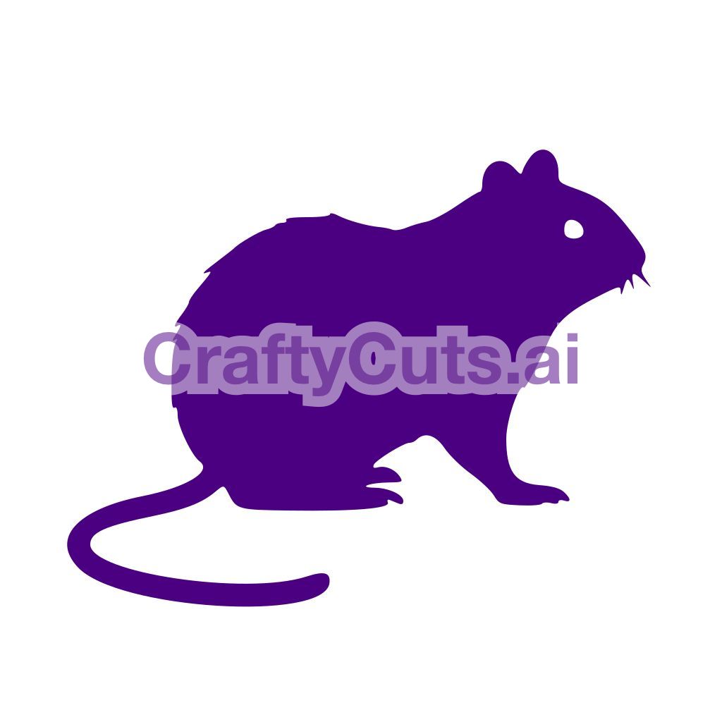 A Simple Outline of a Vole, a Type of Rodent | CraftyCuts.ai