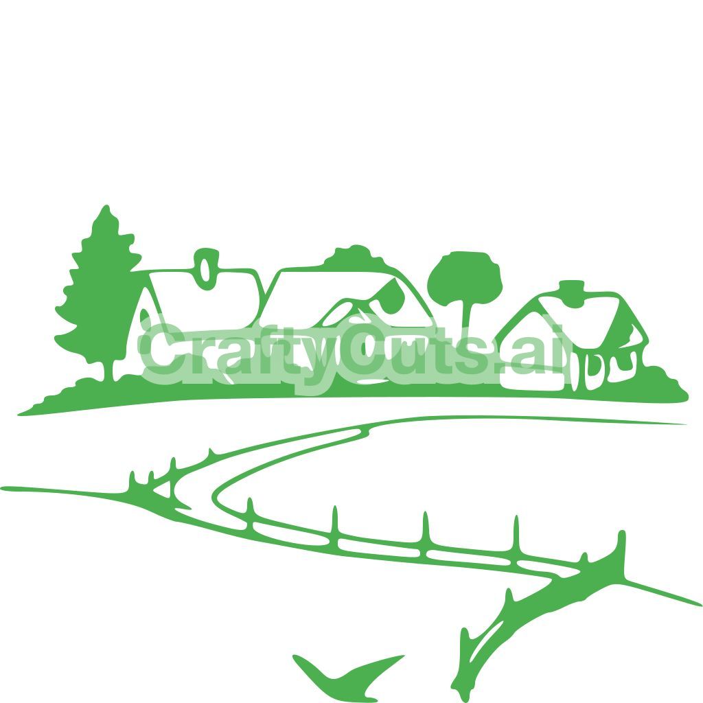 Cottagecore Label Featuring Countryside Cottages | CraftyCuts.ai