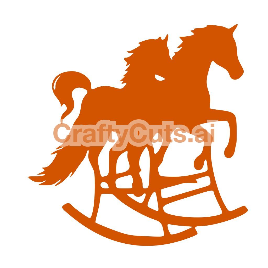 Decor Rocking Chair Featuring Horses with Flowing Manes | CraftyCuts.ai