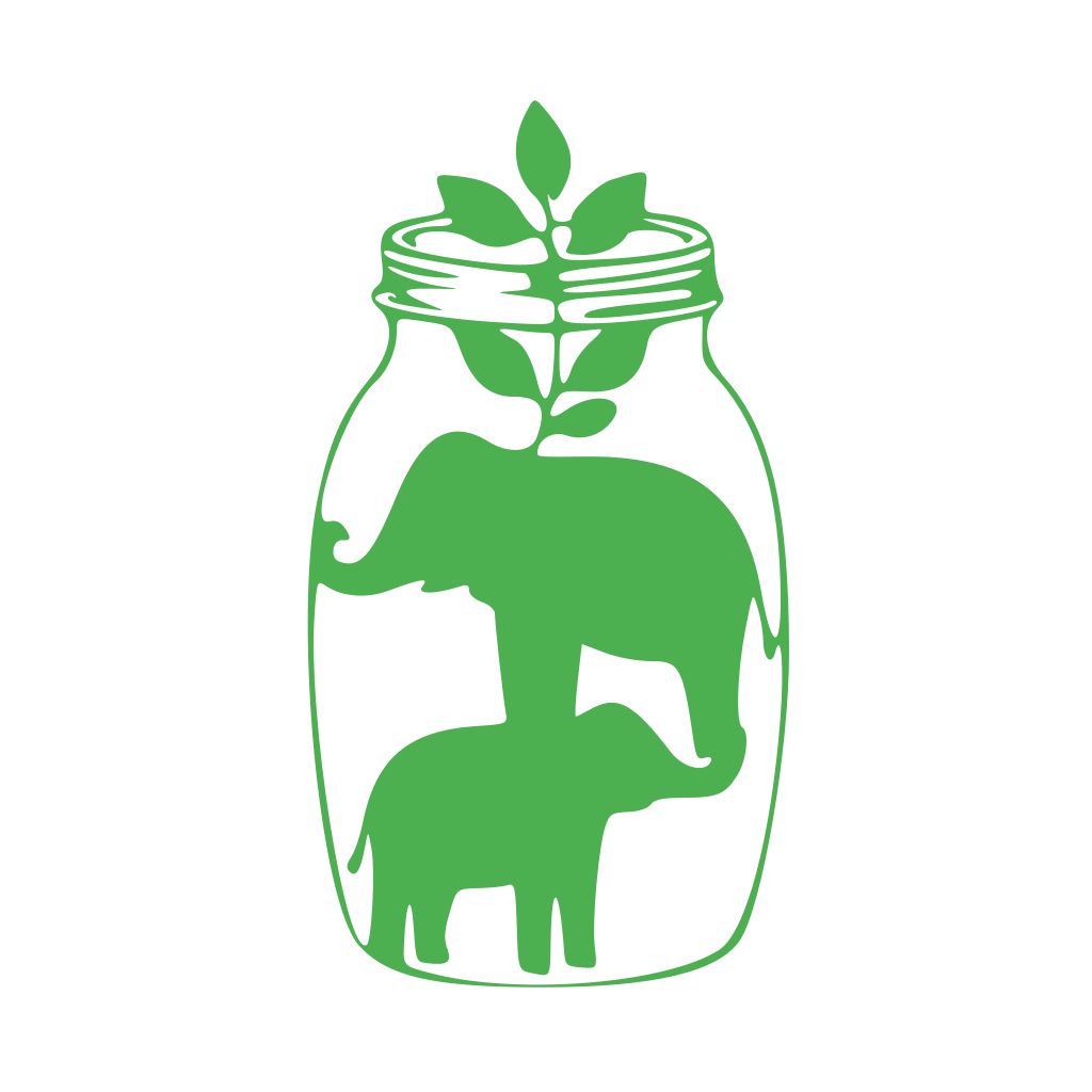 Gardening Jar Featuring Elephants with Baby Elephants | CraftyCuts.ai