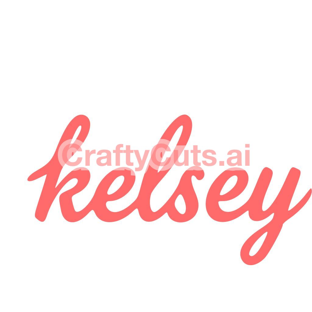 Name Kelsey in Cursive Font | CraftyCuts.ai