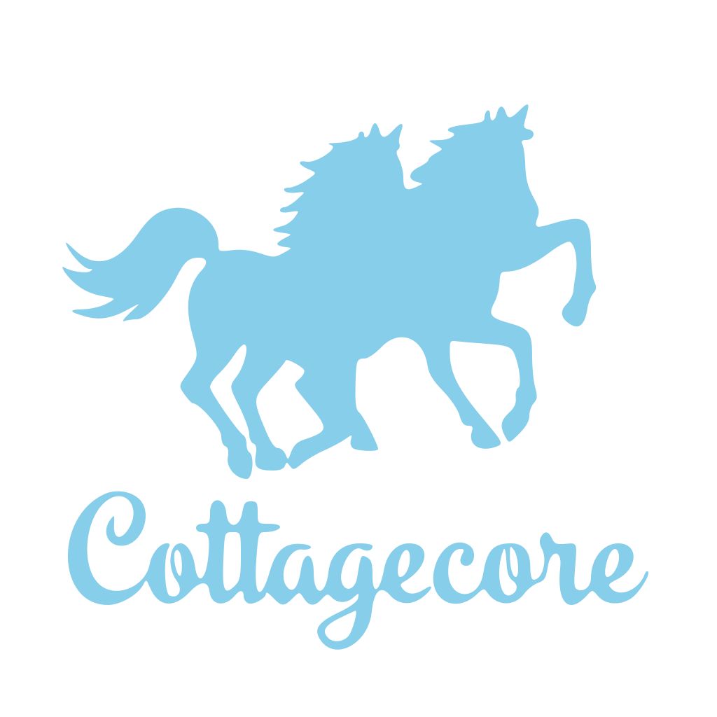 Cottagecore Sign Featuring Horses with Flowing Manes | CraftyCuts.ai