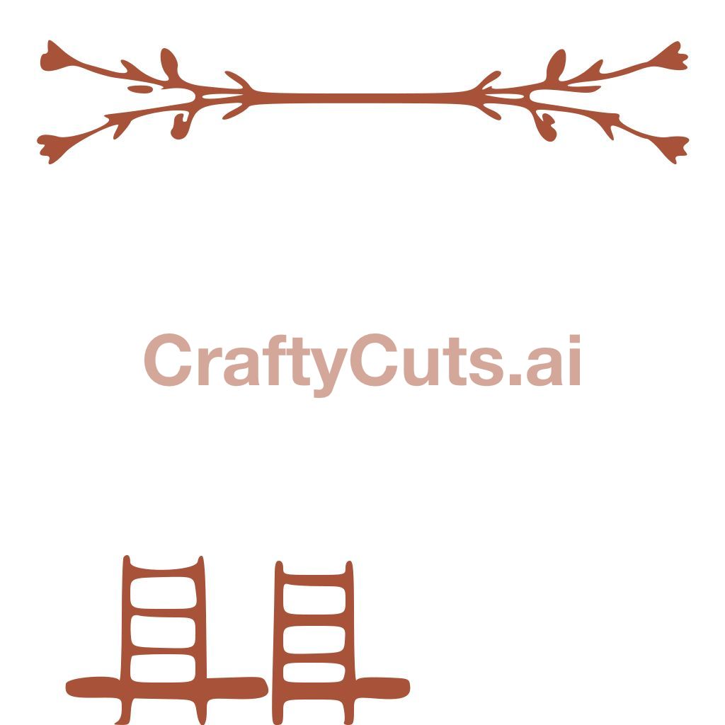 Holiday Border Featuring Rustic Ladders | CraftyCuts.ai