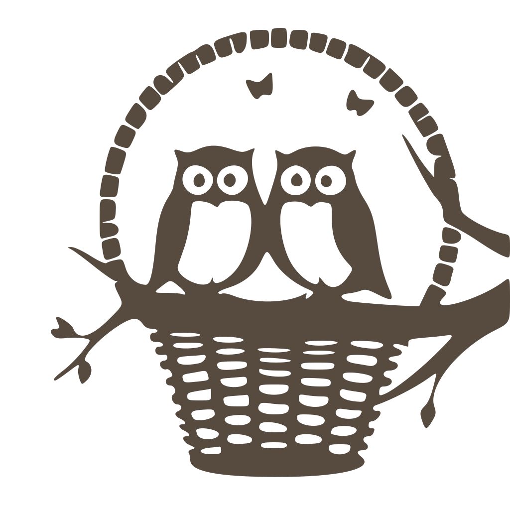 Cottagecore Basket Featuring Owls on Branches | CraftyCuts.ai