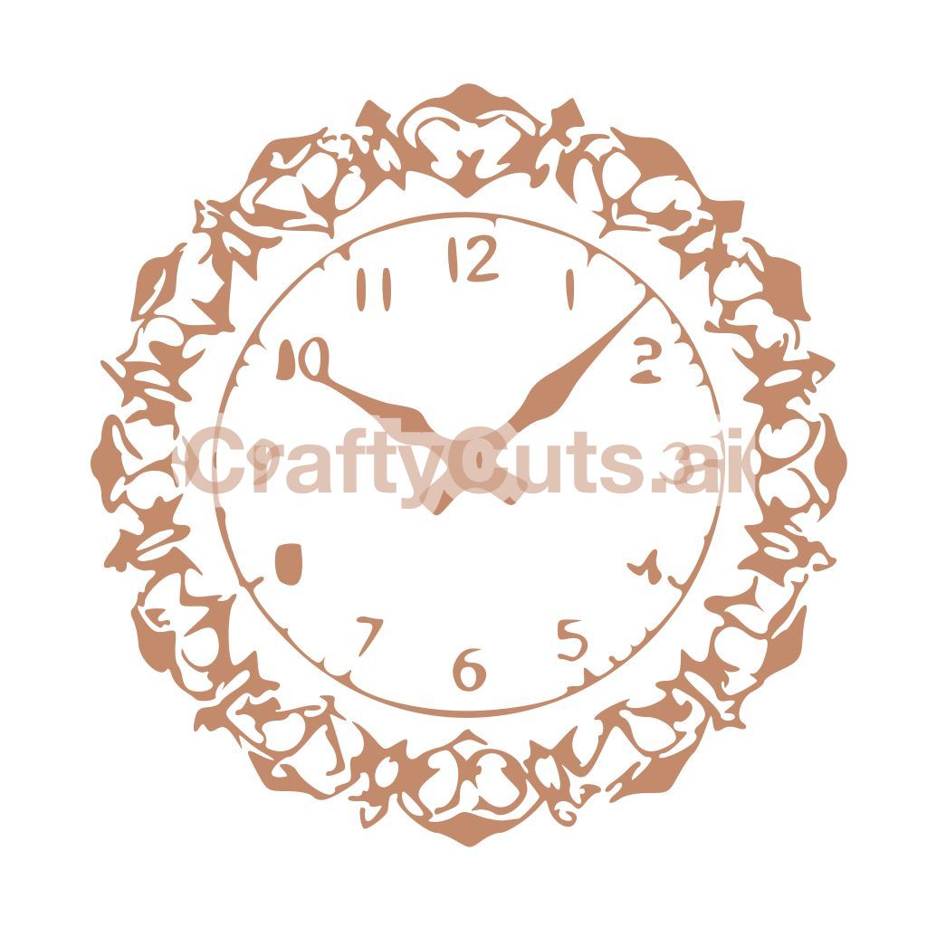 Quilting Clock Face Featuring Lace Details | CraftyCuts.ai