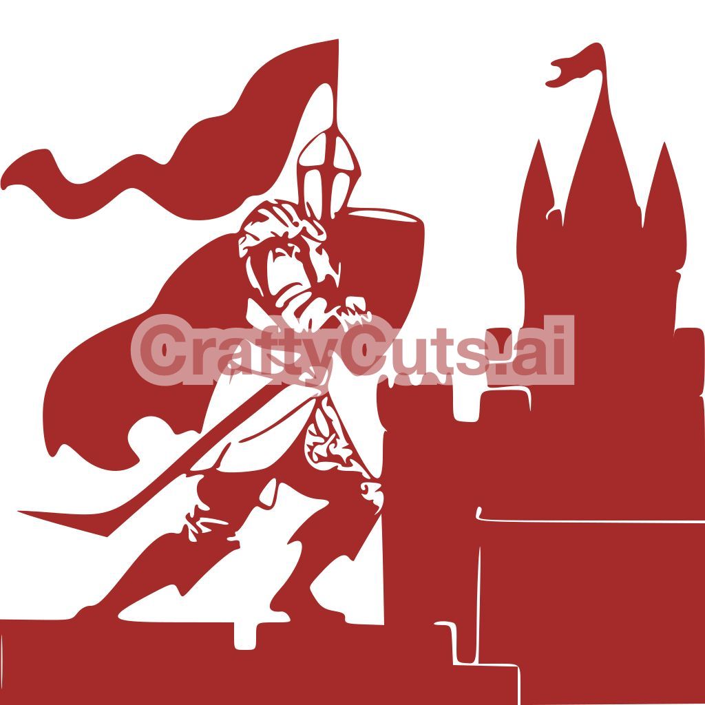 Medieval Knight Attacking a Castle | CraftyCuts.ai