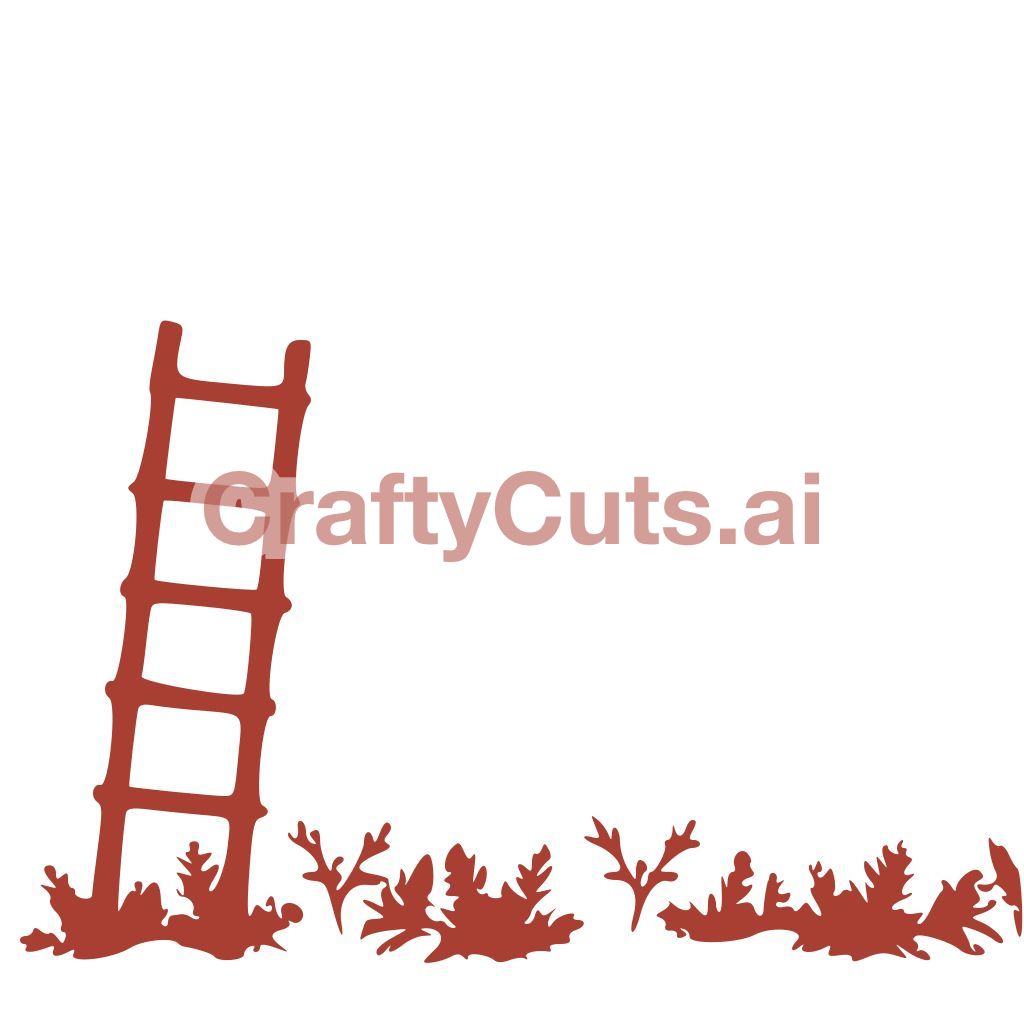 Holiday Border Featuring Rustic Ladders | CraftyCuts.ai