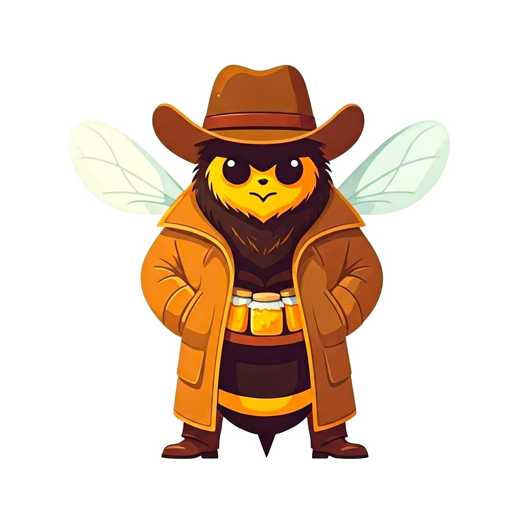 Cowboy Bee Design with Honey Jars for Crafting Projects | CraftyCuts.ai