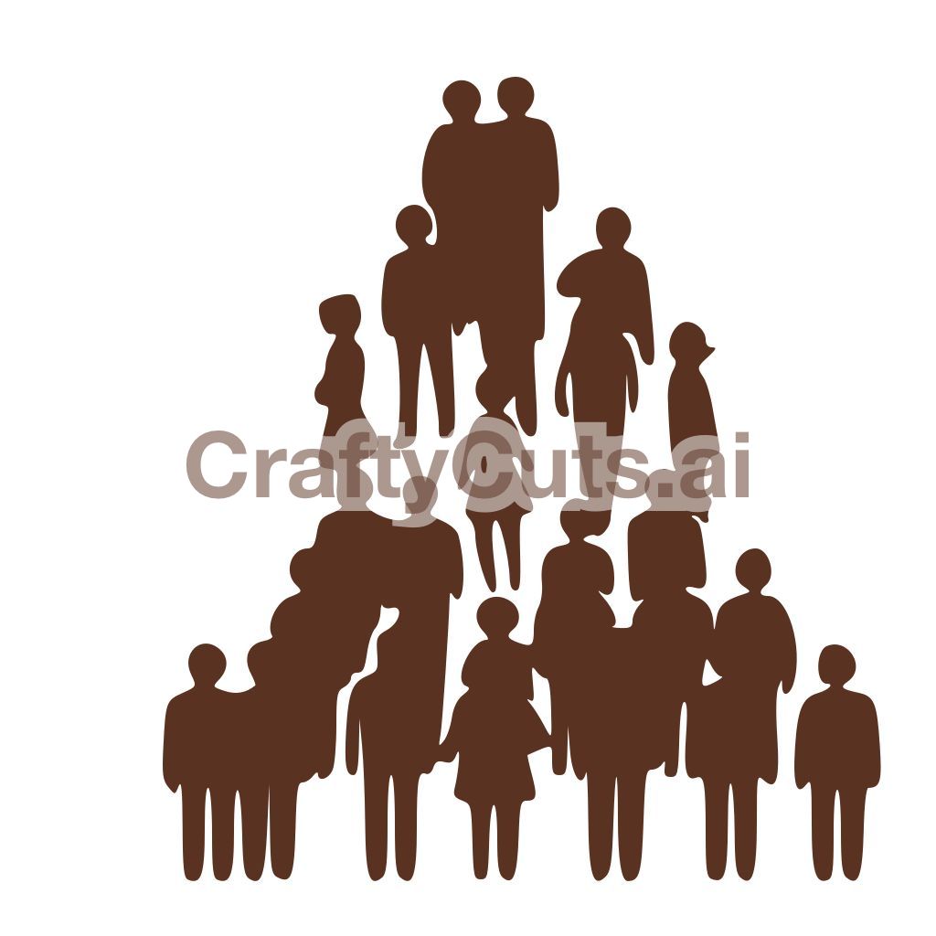 A Pyramid of People in Different Sizes | CraftyCuts.ai
