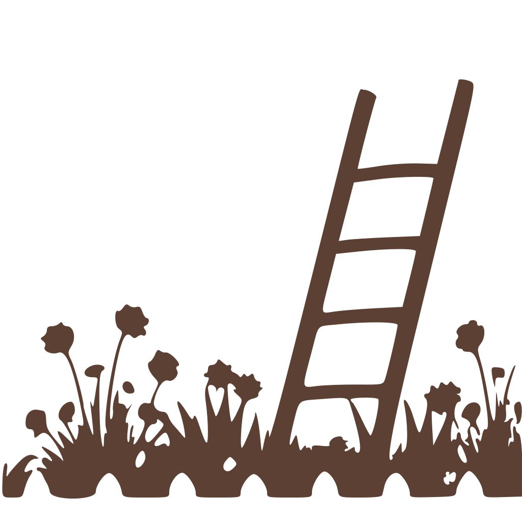 Gardening Border Featuring Rustic Ladders | CraftyCuts.ai