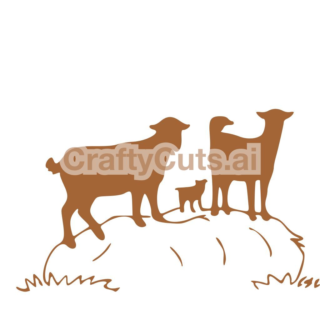 Animals Scarf Featuring Goats on a Hay Bale | CraftyCuts.ai