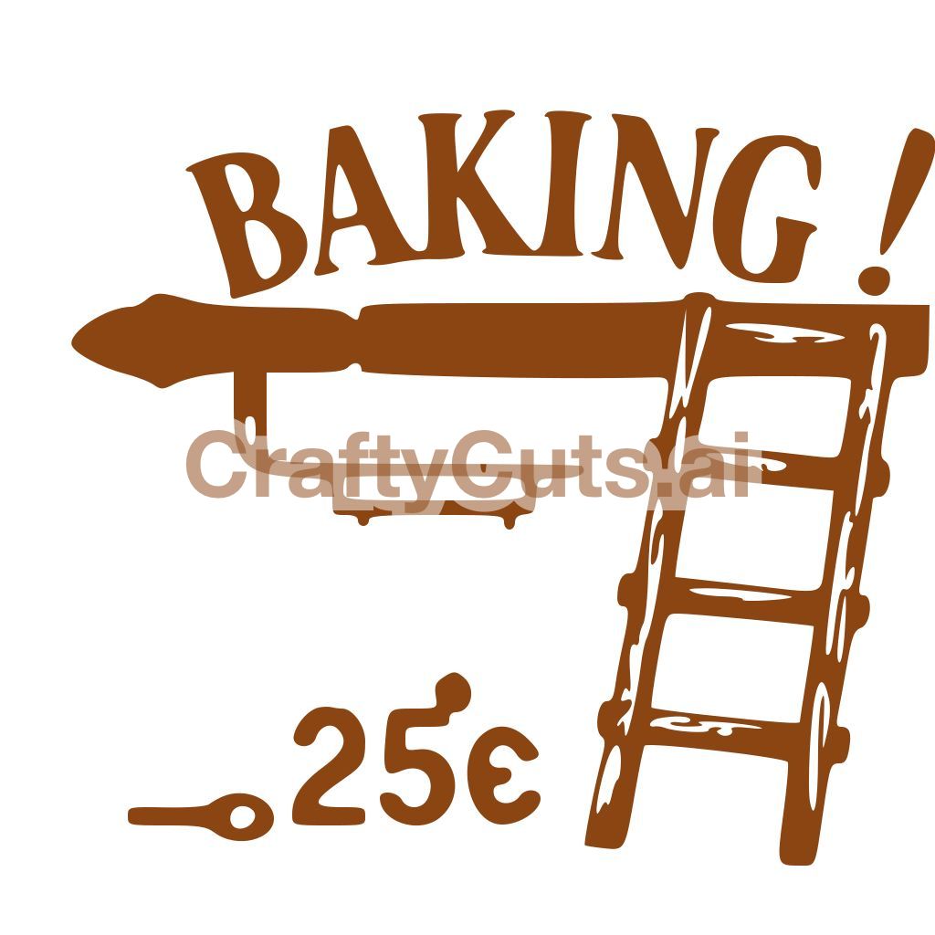 Baking Sign Featuring Rustic Ladders | CraftyCuts.ai