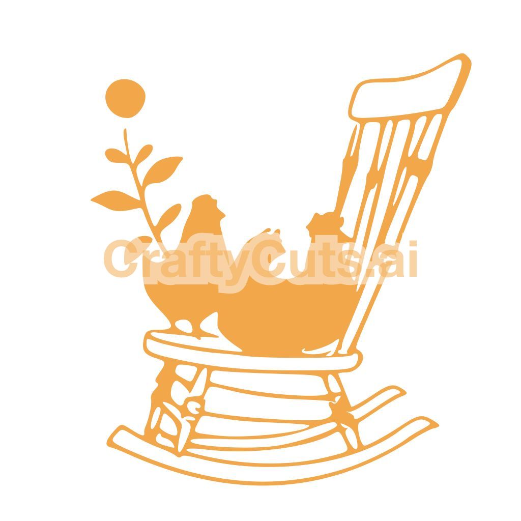 Decor Rocking Chair Featuring Chickens with Sunflowers | CraftyCuts.ai