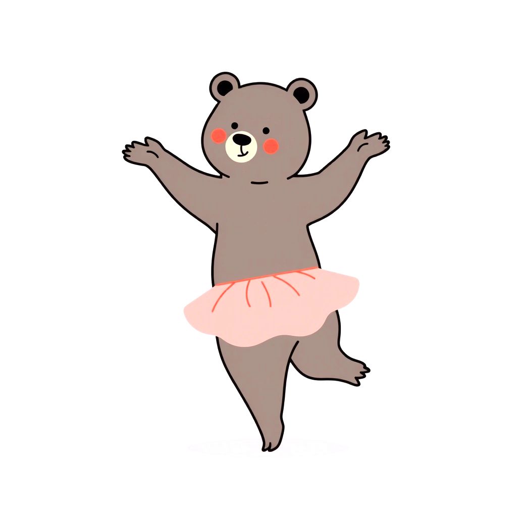 Ballet Dancing Bear Design for Crafting Projects | CraftyCuts.ai