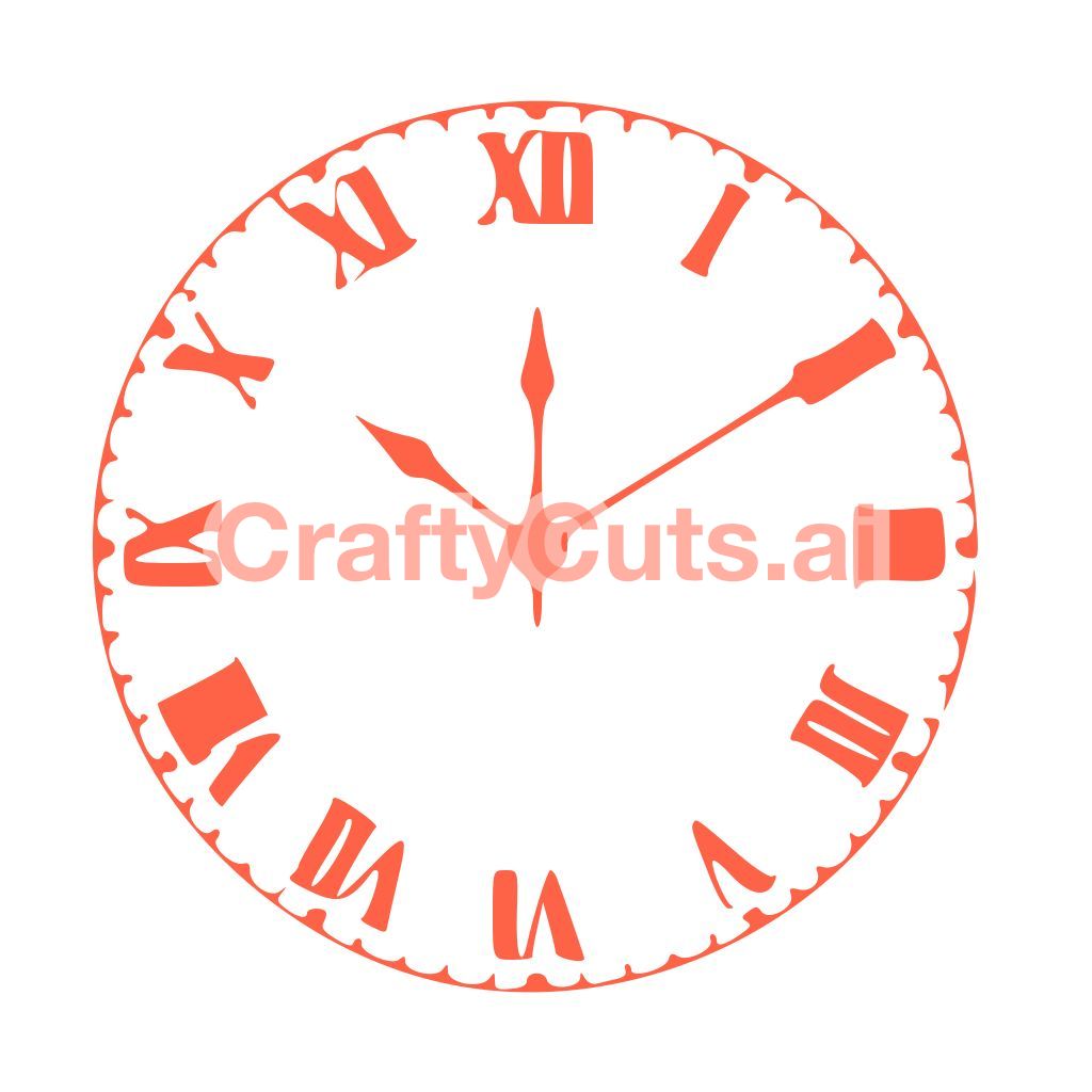 Festive Clock Face Featuring Knitted Textures | CraftyCuts.ai