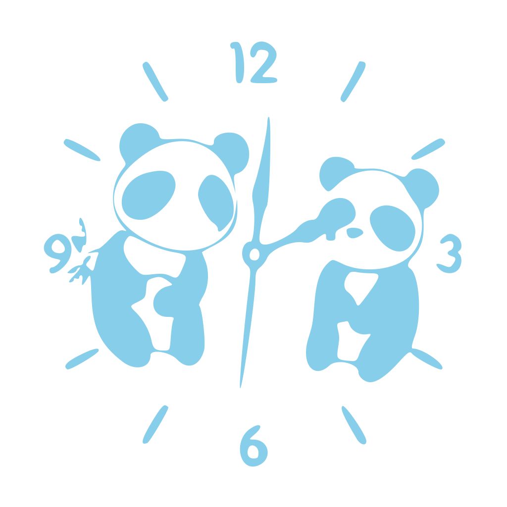 Whimsical Clock Face Featuring Chubby Pandas with Bamboo | CraftyCuts.ai
