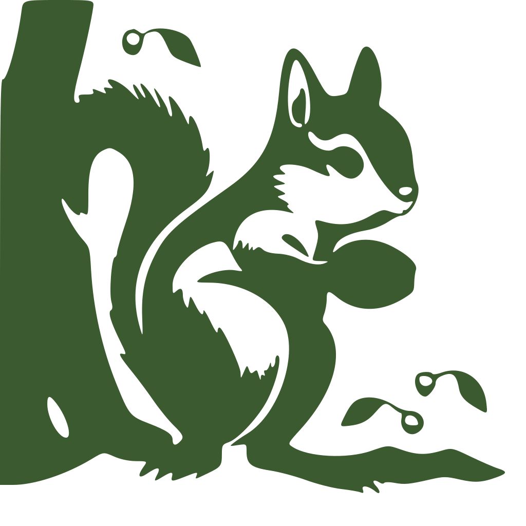 Woodland Stencil Featuring Chipmunks Gathering Nuts | CraftyCuts.ai