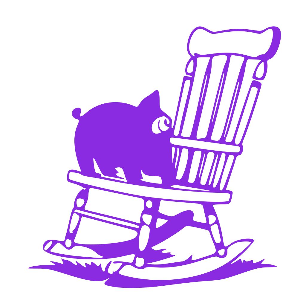 Gardening Rocking Chair Featuring Pigs Playing in the Mud | CraftyCuts.ai