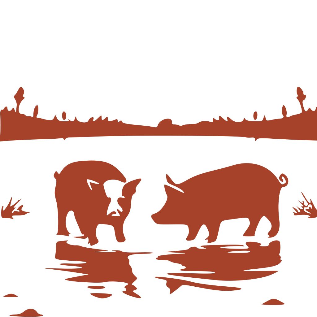 Decor Postcard Featuring Pigs Playing in the Mud | CraftyCuts.ai