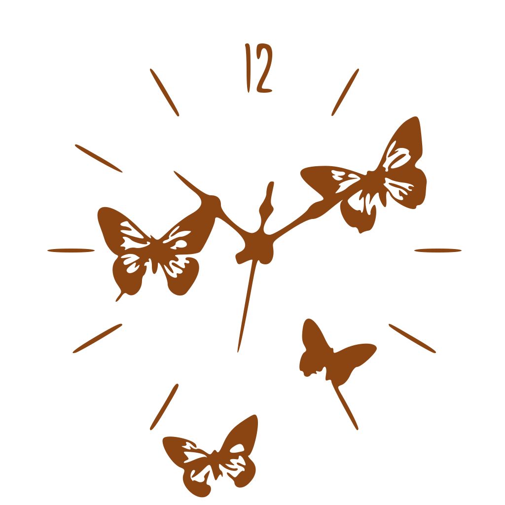 Rustic Clock Face Featuring Butterflies | CraftyCuts.ai