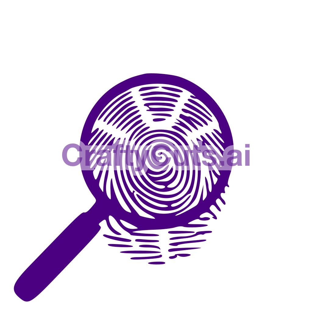 A Magnifying Glass Over a Fingerprint | CraftyCuts.ai