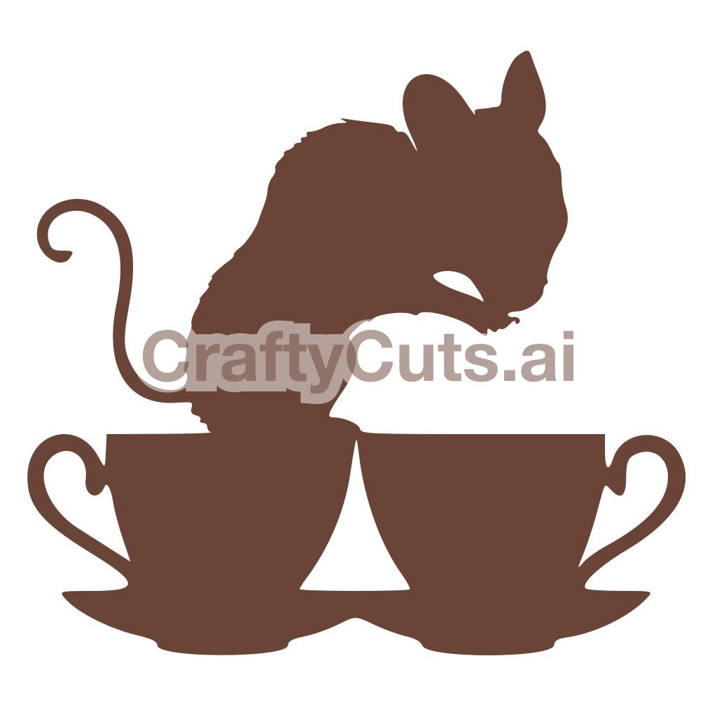 Sewing Featuring Mice in Tea Cups | CraftyCuts.ai