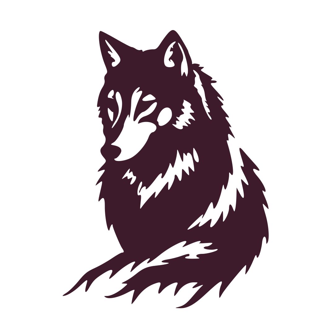 Elegant Wolf with Shadowy Textures on Fur | CraftyCuts.ai