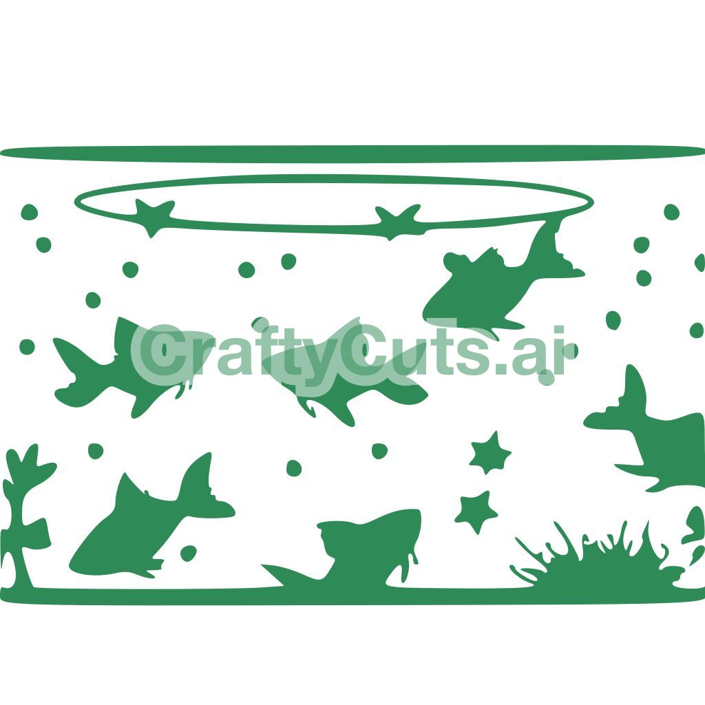 Outdoor Border Featuring Goldfish in a Bowl | CraftyCuts.ai