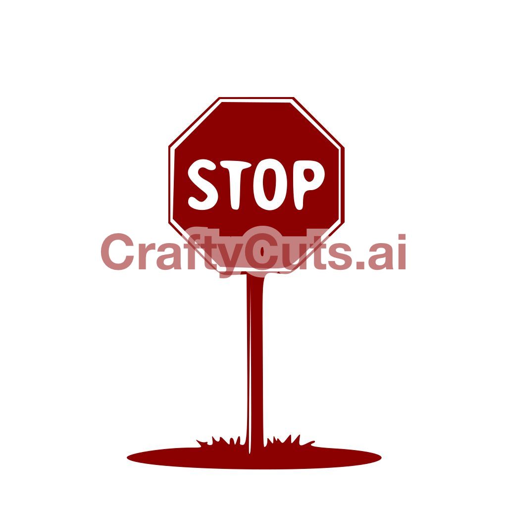 A Simple Road Sign with a Stop Sign | CraftyCuts.ai