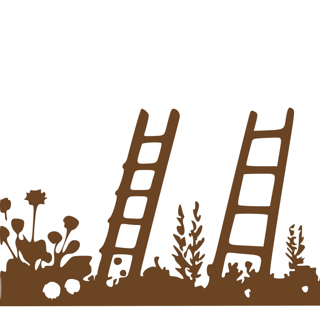 Gardening Border Featuring Rustic Ladders | CraftyCuts.ai