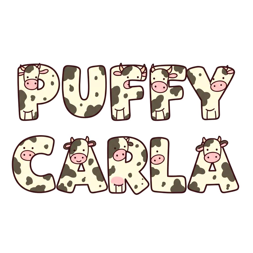 Cute Puffy Cow Letters Design for Crafting Carla's Name | CraftyCuts.ai